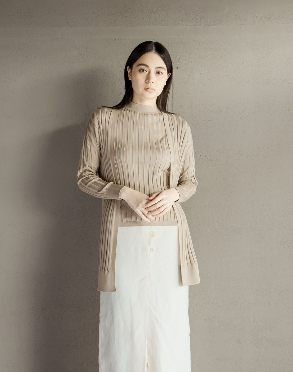 【純国産シルク100%】ワイドリブ着流しロングカーディガン KURUMIFACTORY 日本製 ホールガーメント レディース 春夏｜環境にやさしいサステナブル素材の国産ニット専門ファッション ...